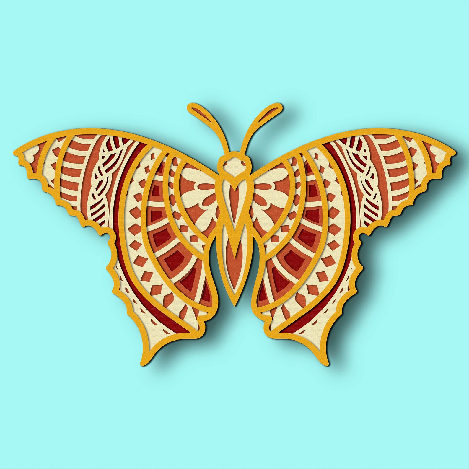 Butterfly SVG 3D Layer/ Butterfly 3D Mandala/ Butterfly Paper - Etsy