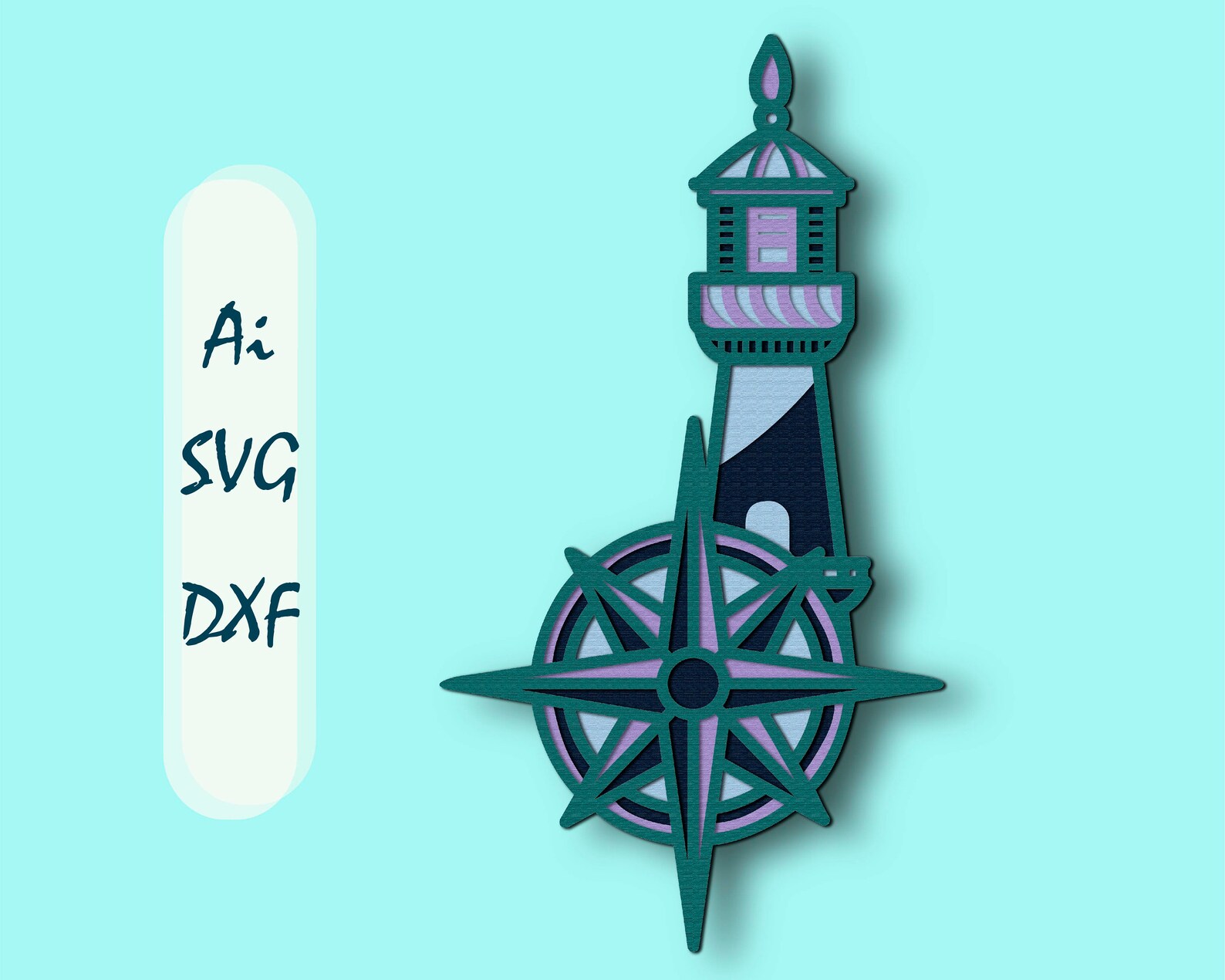Lighthouse 3D Layer SVG/ Lighthouse 3D Mandala/ Lighthouse - Etsy