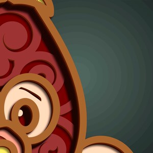 Turkey Multilayer 3D SVG/ Thanksgivin Multilayer/ Turkey Shadow Box/ Turkey Paper Cut/ Plywood ...