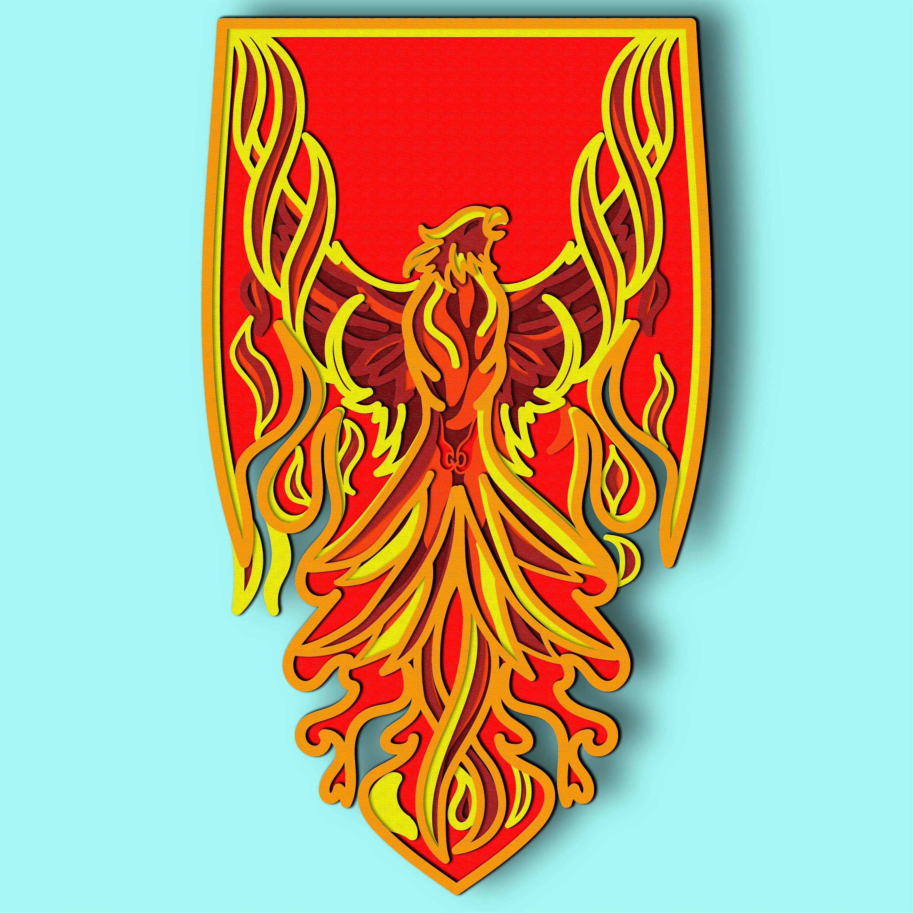 Phoenix SVG 3D Layer/ Phoenix 3D Mandala/ Phoenix Paper Cut/ - Etsy UK