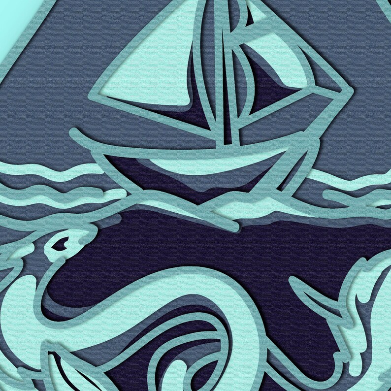 Boat 3D Layer SVG/ Boat 3D Mandala/ Boat Paper Cut/ Plywood - Etsy