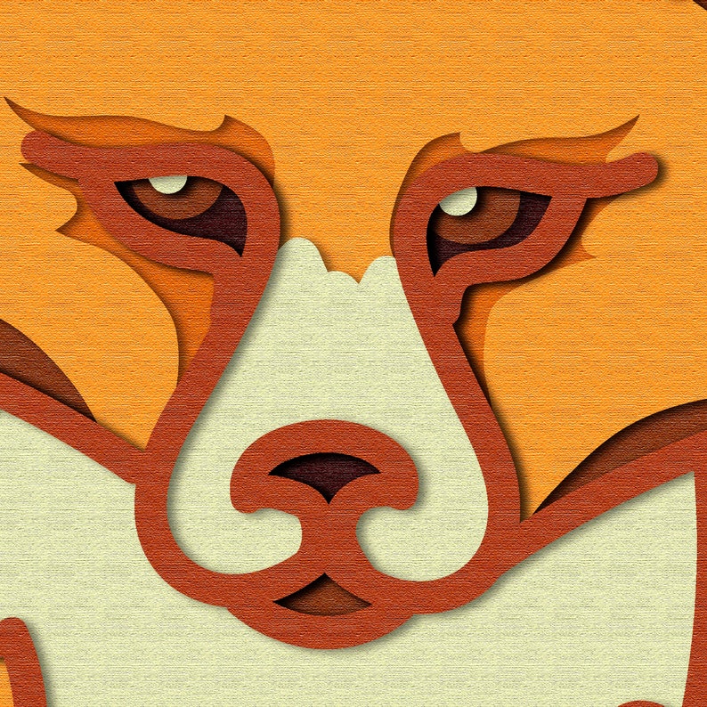 Fox SVG 3D Layer/ Fox 3D Mandala/ Fox Paper Cut/ Plywood Cut | Etsy