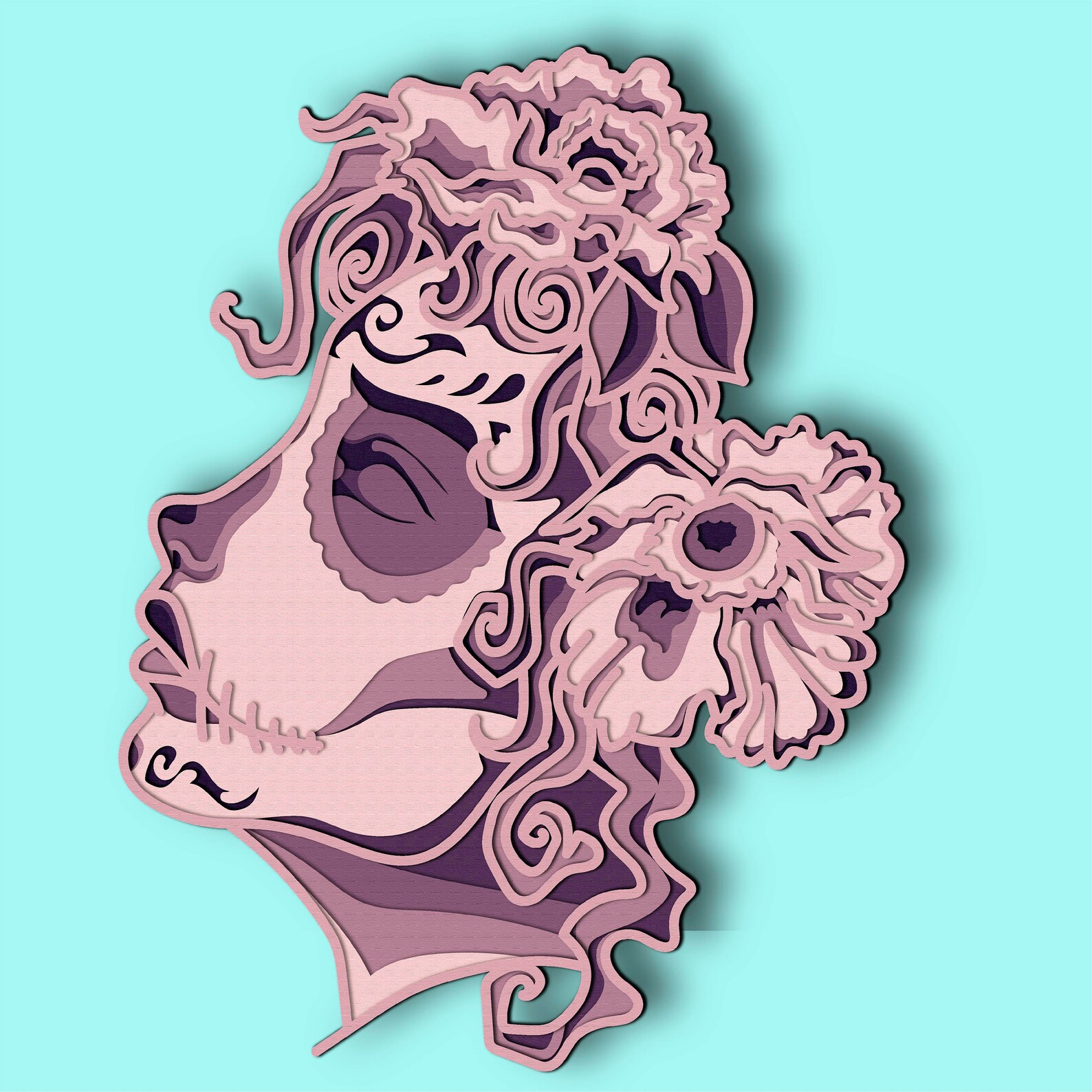 Skull 3D Layer SVG/ Skull 3D Mandala/ Skull Paper Cut/ Plywood - Etsy