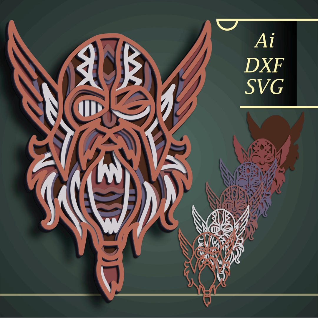 Viking Multilayer SVG / Viking 3D Mandala/ Viking Paper Cut/ Plywood ...