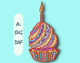 Cake 3D Layer SVG/ Cake 3D Mandala/ Cake Paper Cut/ Plywood | Etsy