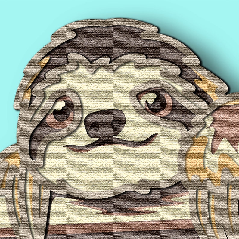 Sloth Multilayer 3D SVG/ Sloth 3D Mandala/ Sloth Paper Cut/ - Etsy