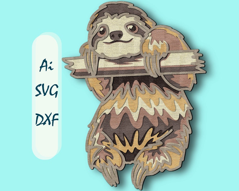 Sloth Multilayer 3D SVG/ Sloth 3D Mandala/ Sloth Paper Cut/ - Etsy