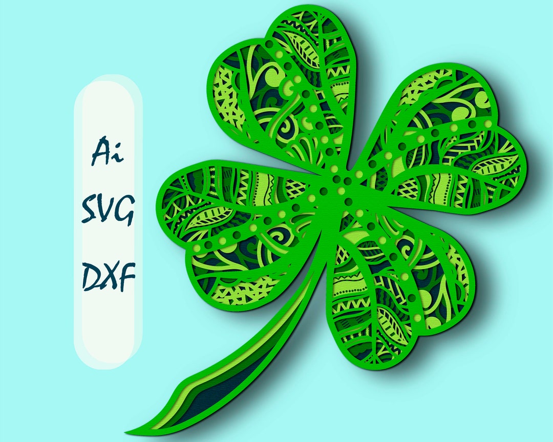 Shamrock Multilayer SVG/ Shamrock Mandala/ Paper Cut/ Layer SVG/ Cnc ...