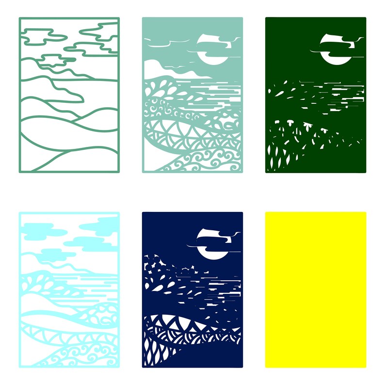 Landscape 3D Layer SVG/ Landscape 3D mandala/ Landscape paper | Etsy