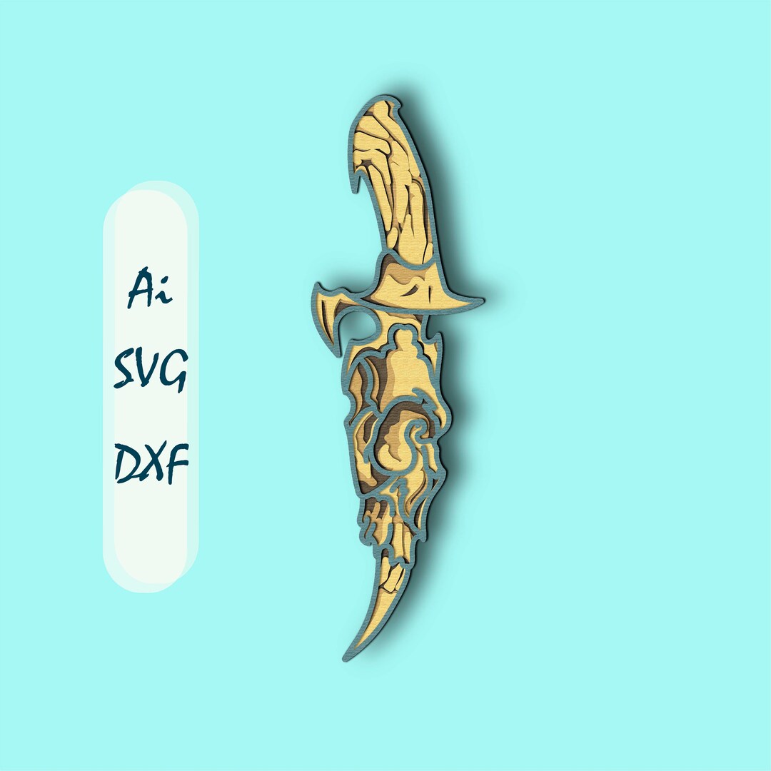 Dagger Multilayer 3D SVG/ Dagger 3D Mandala/ Dagger Paper Cut/ Plywood ...