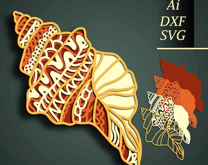 Mandala Shell SVG Bundle! Tribal Shell Svg, Seashells Svg, Beach Svg ...