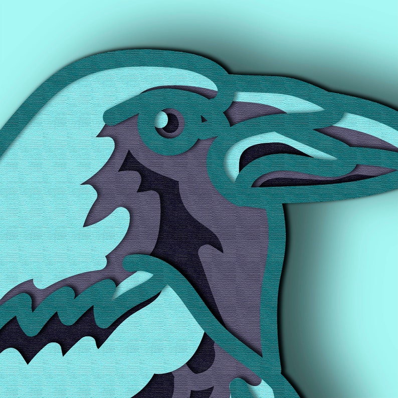 Raven Multilayer 3D SVG/ Raven 3D Mandala/ Raven Paper Cut/ - Etsy