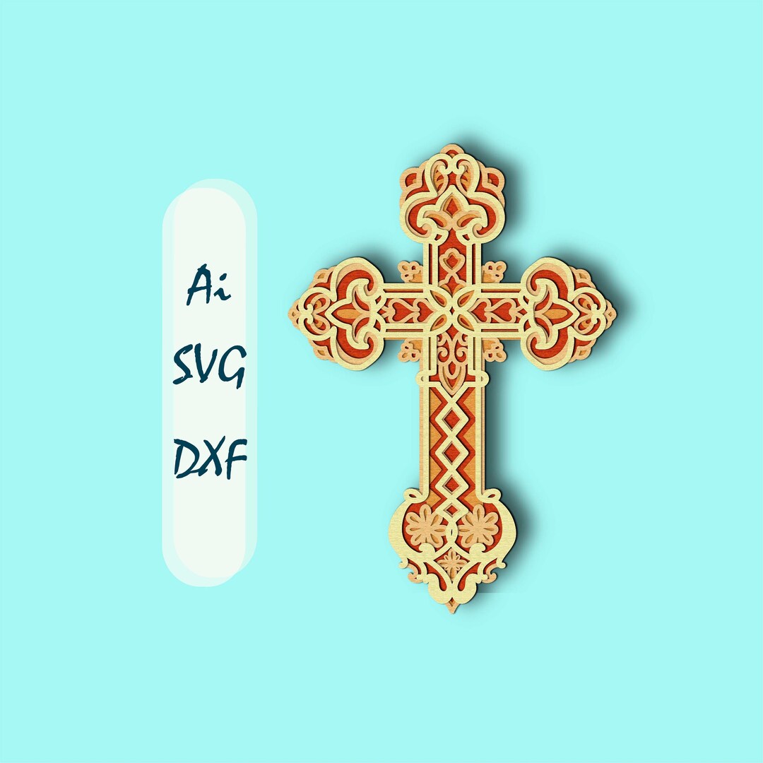 Cross 3D Layer SVG/ Cross 3D Mandala/ Cross Paper Cut/ Plywood Cut 3D ...