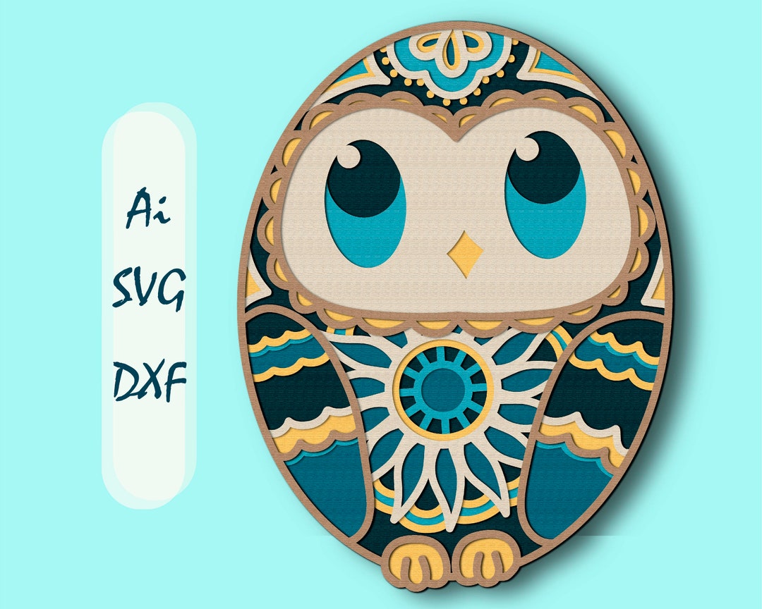 Owl Multilayer 3D SVG/ Owl 3D Mandala/ Owl Paper Cut/ Plywood Cut 3D ...