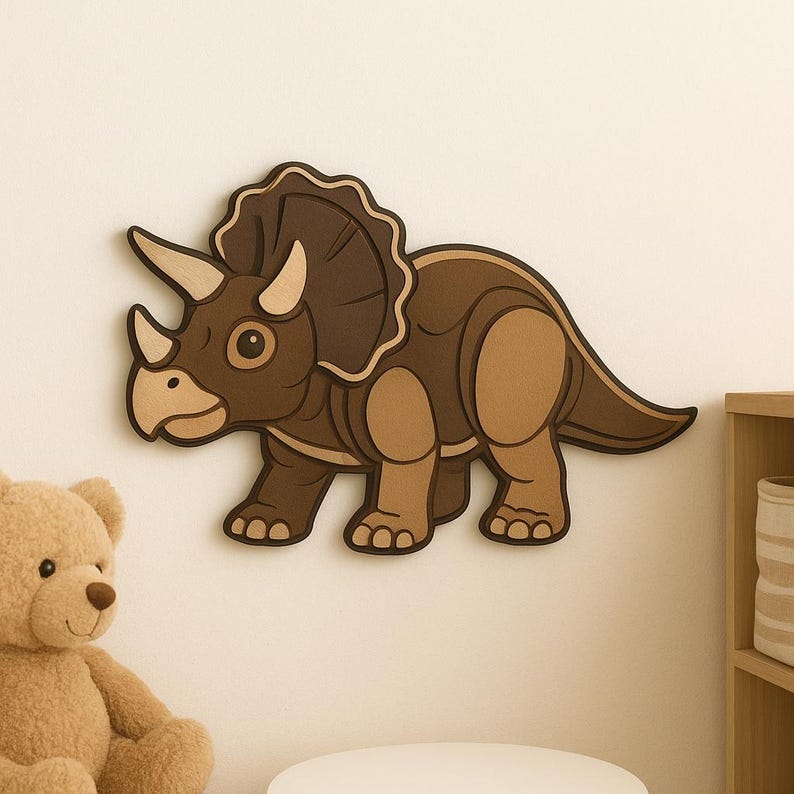 3D Triceratops SVG: Dinosaur, Multilayer Cut File, Cricut&glowforge ...