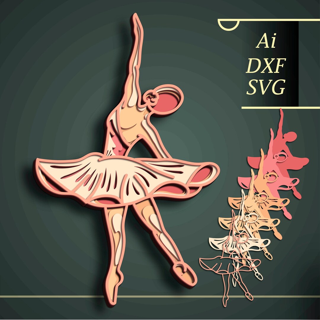 Ballerina Multilayer 3D SVG/ Ballerina 3D Cut/ Ballerina Paper Cut ...