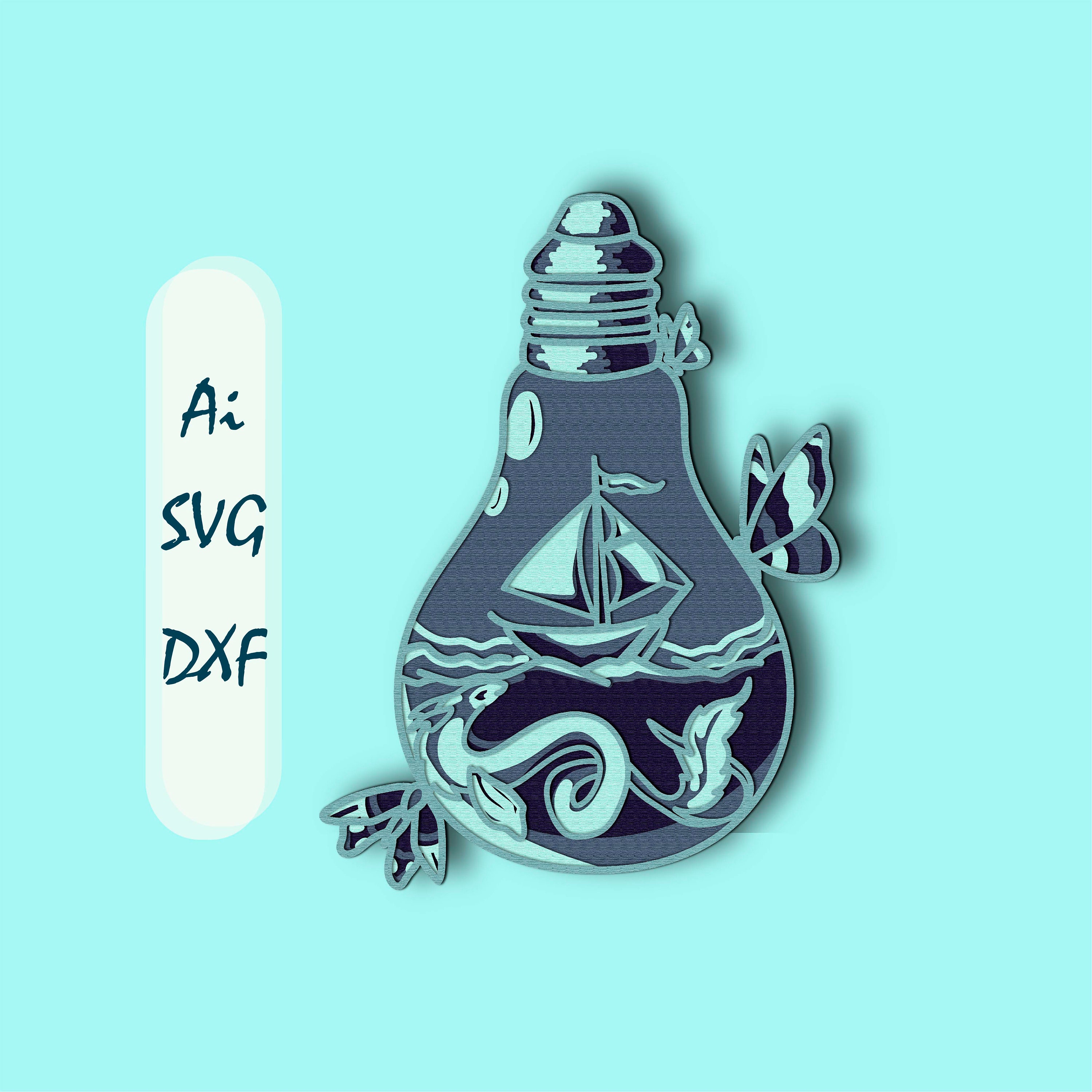 Boat 3D Layer SVG/ Boat 3D Mandala/ Boat Paper Cut/ Plywood - Etsy