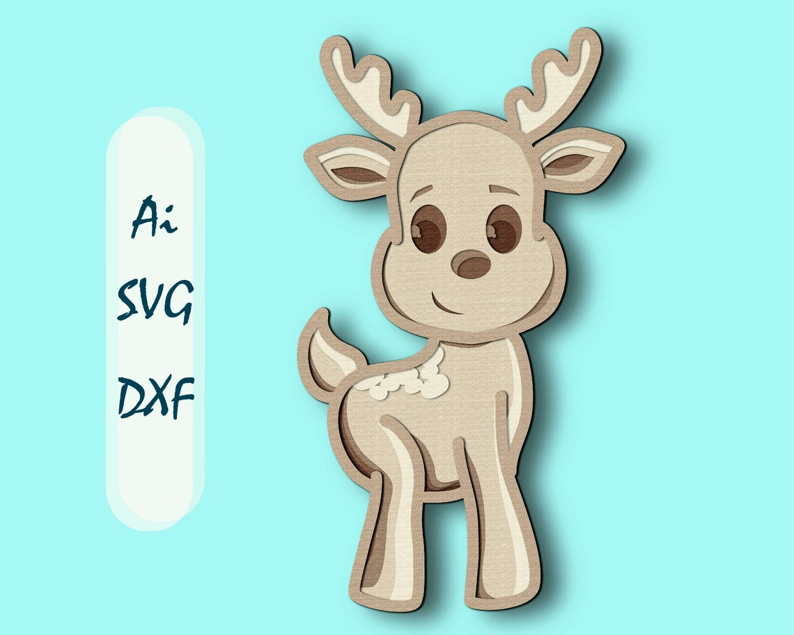 Deer Multilayer 3D SVG/ Deer 3D Mandala/ Deer Paper Cut/ | Etsy