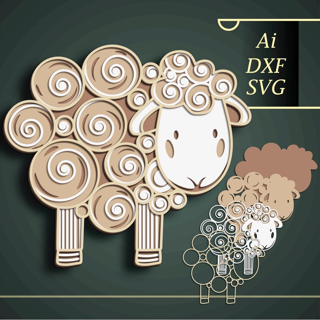 Sheep Multilayer SVG/ Sheep Cnc Cut/ Sheep Paper Cut/plywood Cut 3D ...