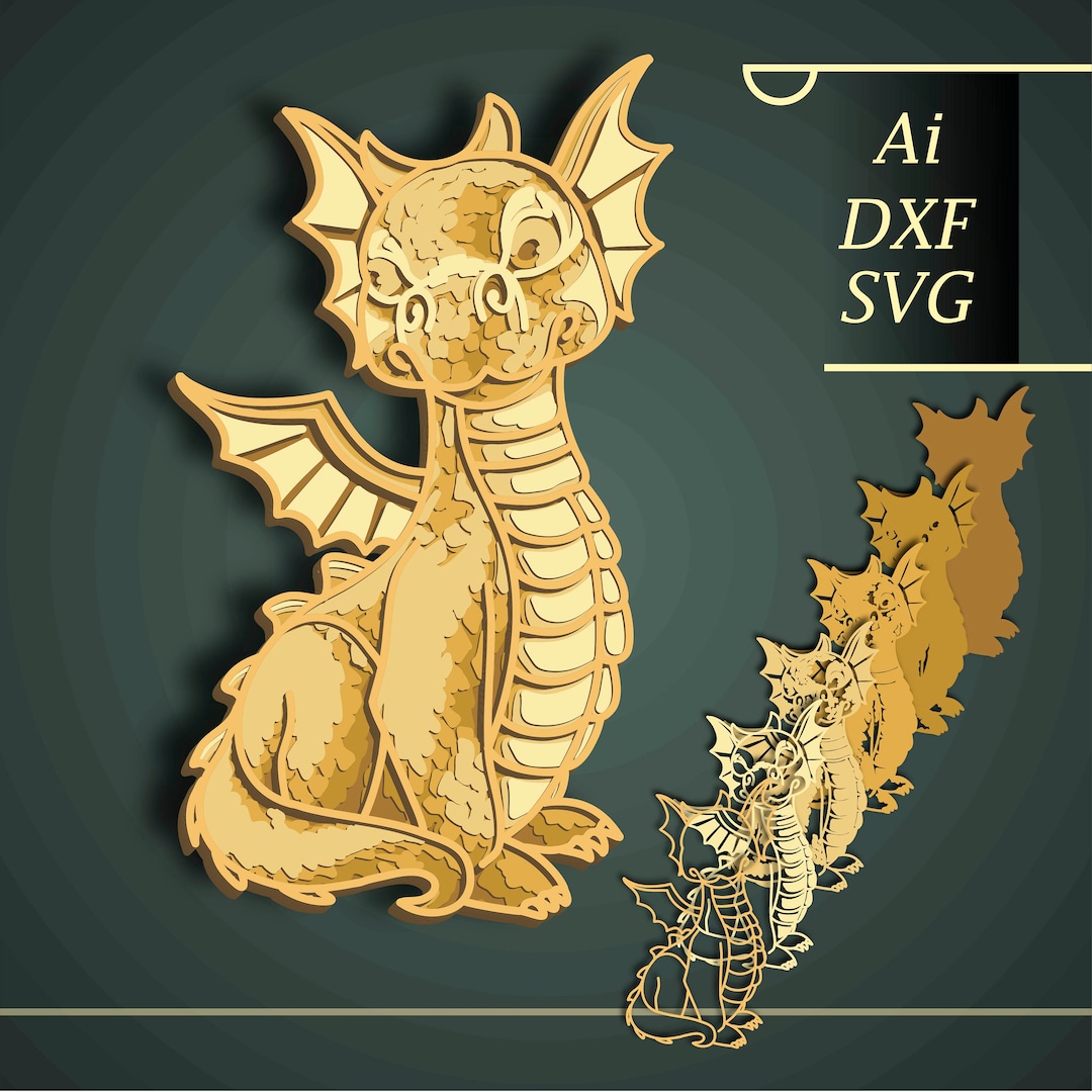 3D Dragon SVG/ Multilayer Cut File, Cricut&glowforge, CNC, Layered ...