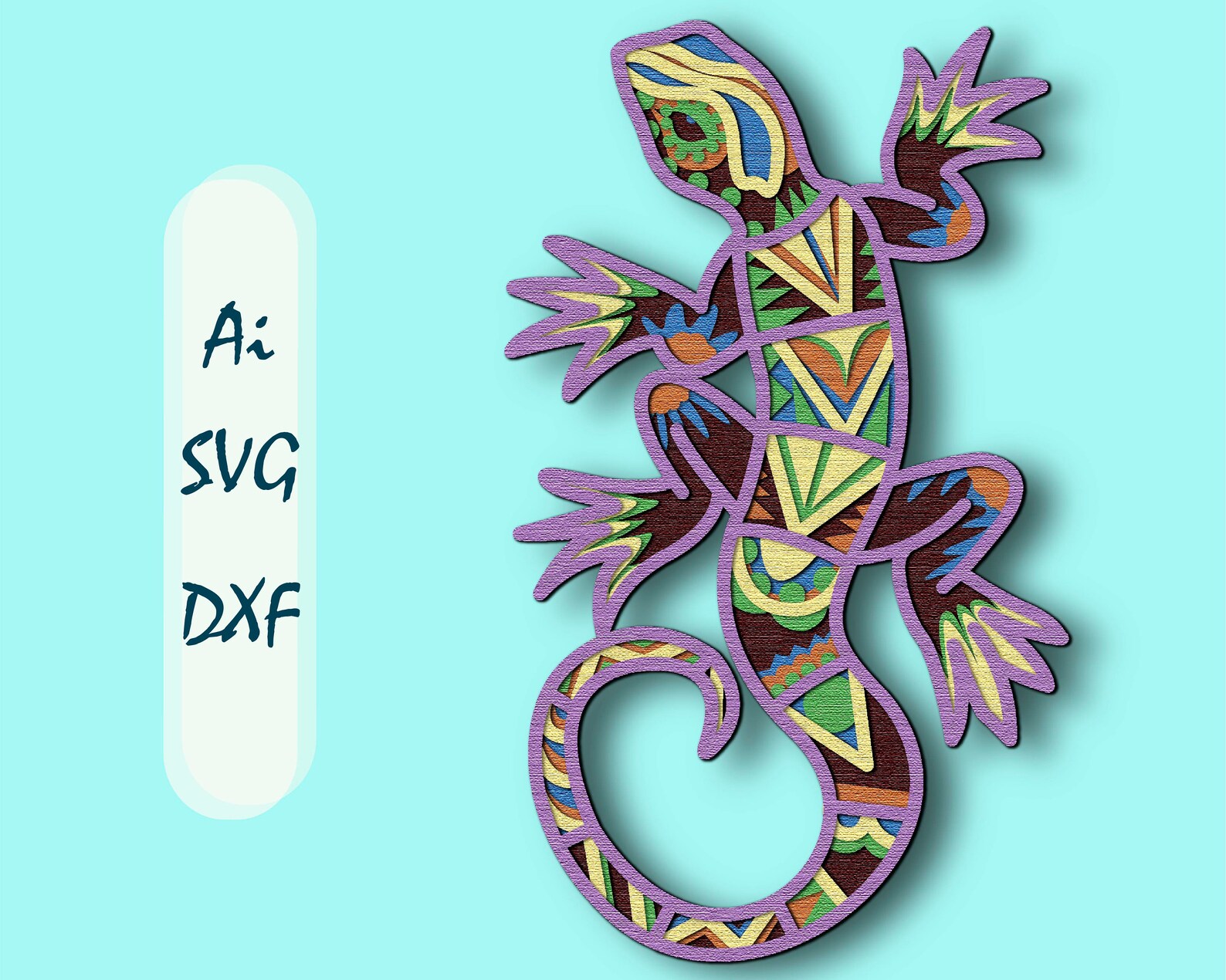 Lizard 3D Layer SVG/ Lizard 3D Mandala/ Lizard Paper Cut/ - Etsy Ireland