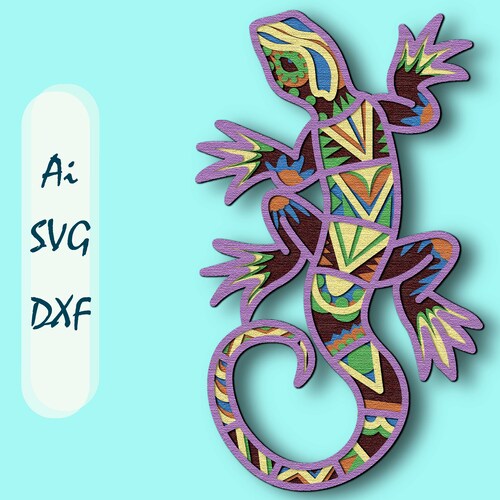 Lizard Multilayer SVG/ Lizard Cut File/ 3D Layer/ Plywood - Etsy