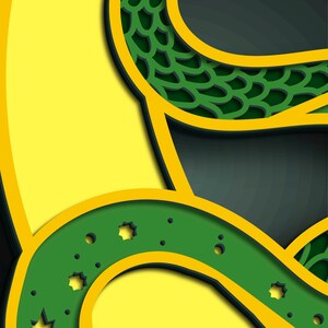Snake Multilayer 3D SVG/ Snake Cnc Cut/ Snake Paper Cut/ Plywood Cut 3D ...