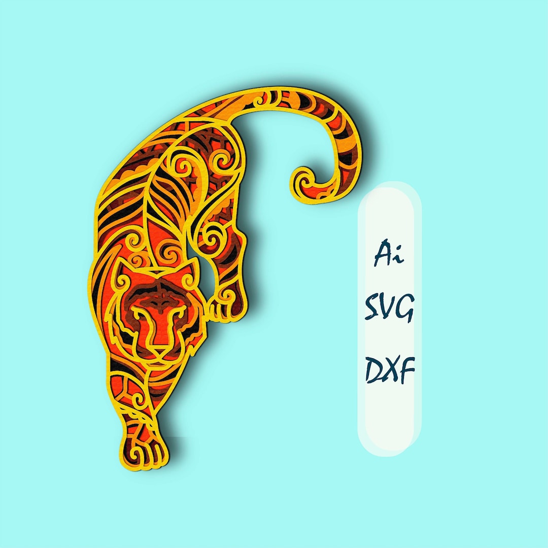 Tiger Multilayer SVG/ Tiger Mandala/ Tiger Paper Cut/ Plywood Cut ...