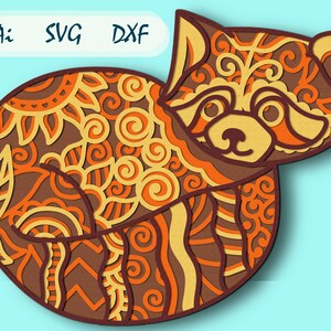 Red Panda 3D Layer Svg/red Panda 3D Mandala/panda Paper Cut/plywood Cut ...