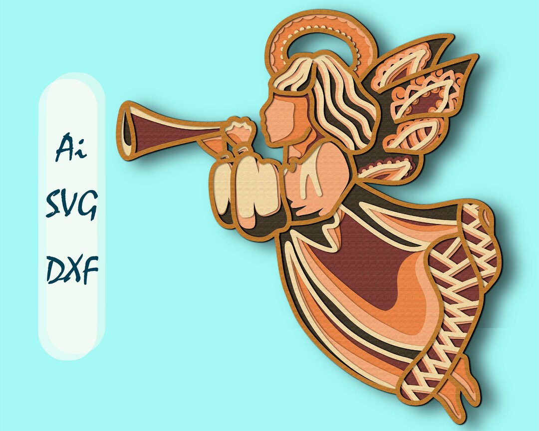 Angel 3D Layer Svg/angel 3D Mandala/angel Paper Cut/plywood Cut 3D ...