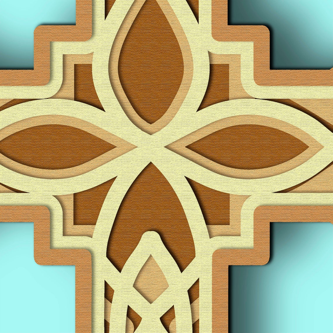 Cross Multilayer 3D SVG/ Cross 3D Mandala/ Cross Paper Cut/ - Etsy