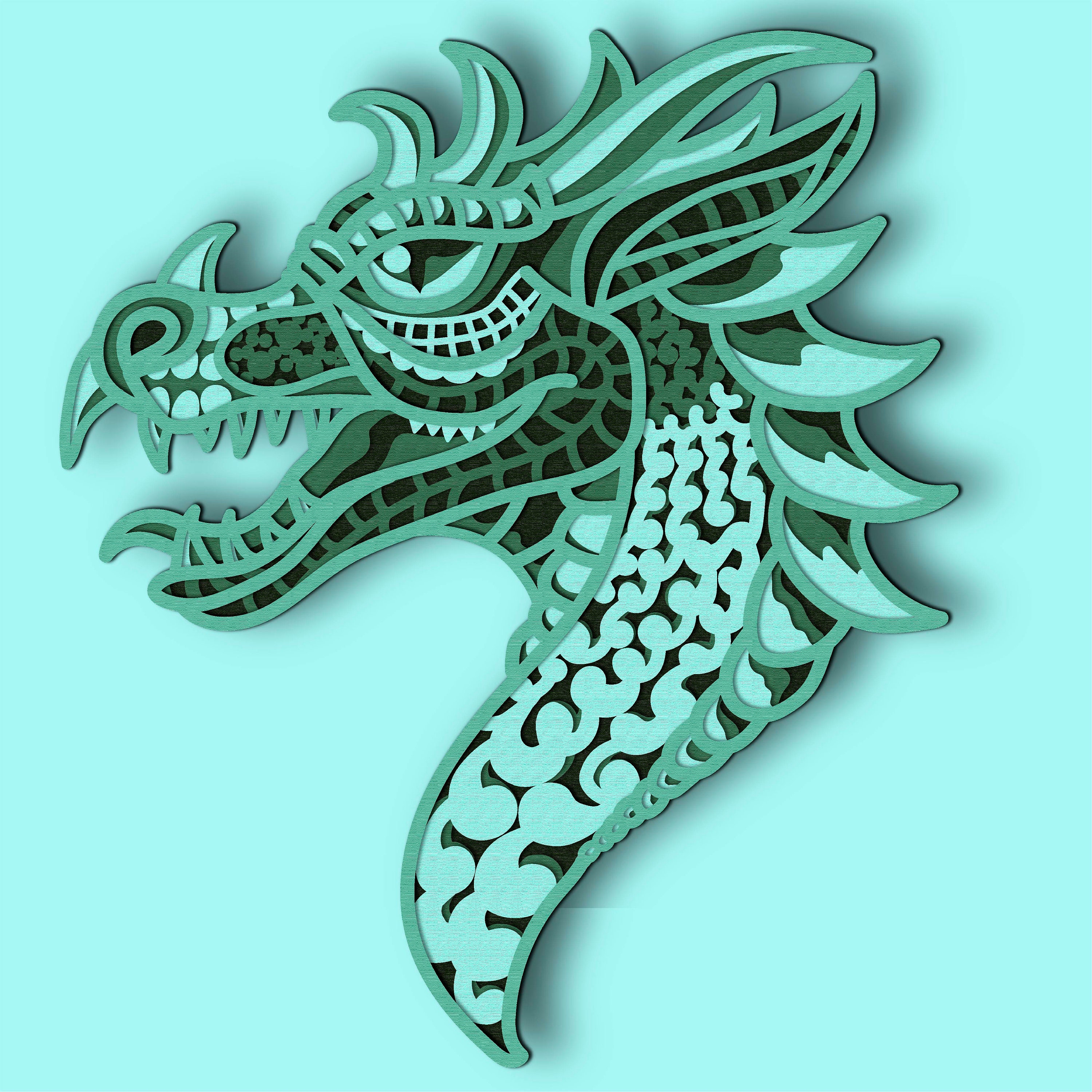 3-design Dragon Bundle SVG/ Multilayer Cut File, Cricut&glowforge ...