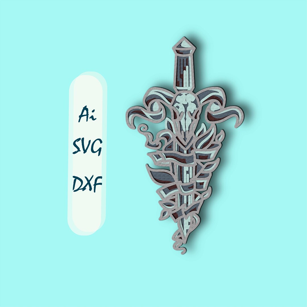 Sword Multilayer SVG/ Sword Mandala/ Sword Paper Cut/ Plywood Cut ...