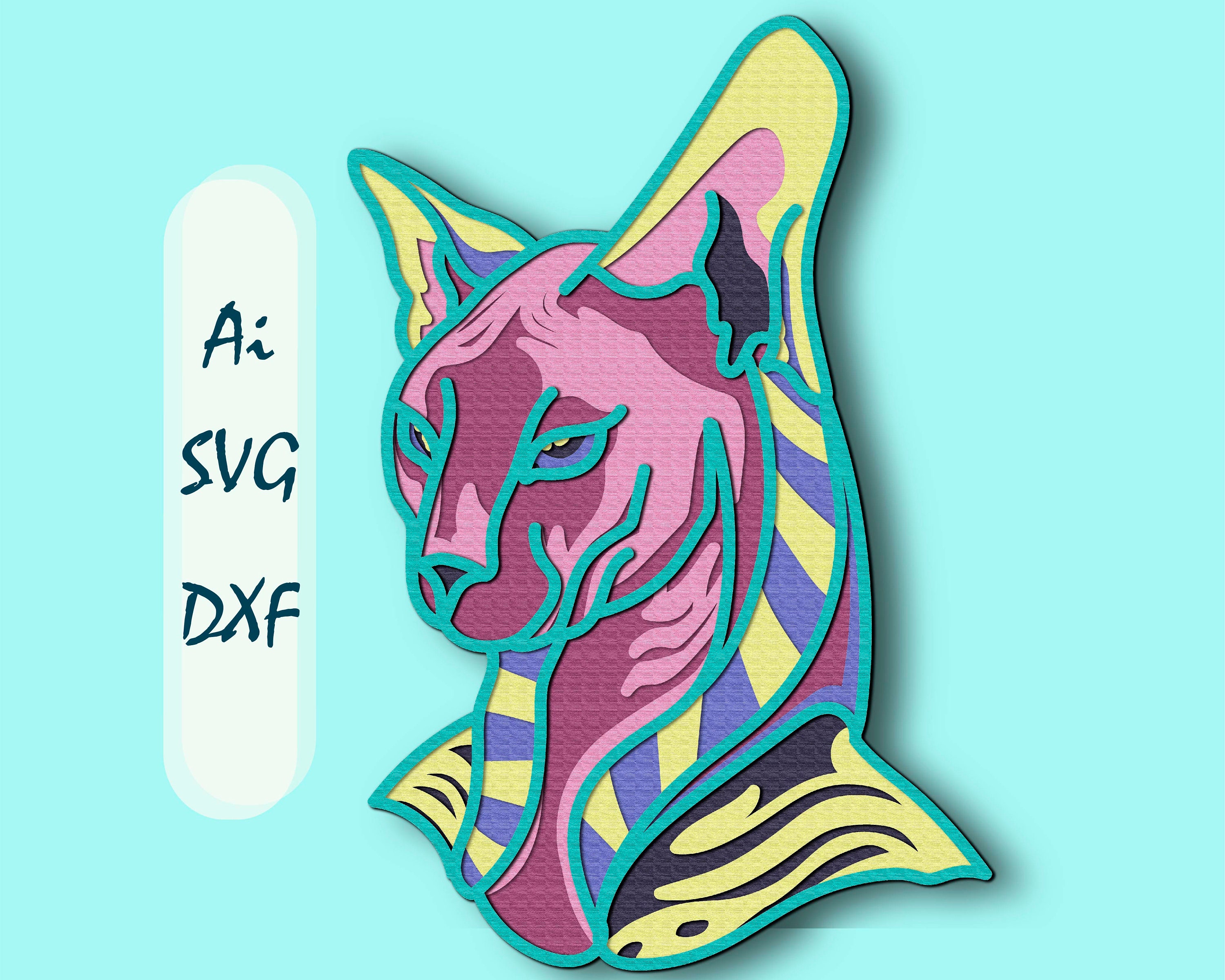 Bastet 3D Layer SVG/ Bastet 3D Mandala/ Bastet Paper Cut/ - Etsy