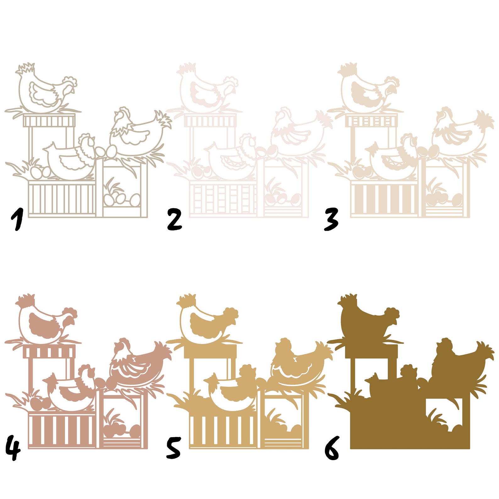 Chickens Multilayer 3D SVG/ Thanksgivin Multilayer/ Chickens - Etsy