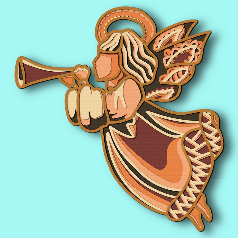 Angel 3D Layer Svg/angel 3D Mandala/angel Paper Cut/plywood - Etsy
