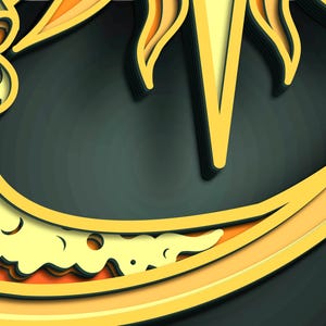 Sun and Moon Multilayer SVG/ Sun Moon Cnc Cut/ Sun Paper Cut/ Plywood ...