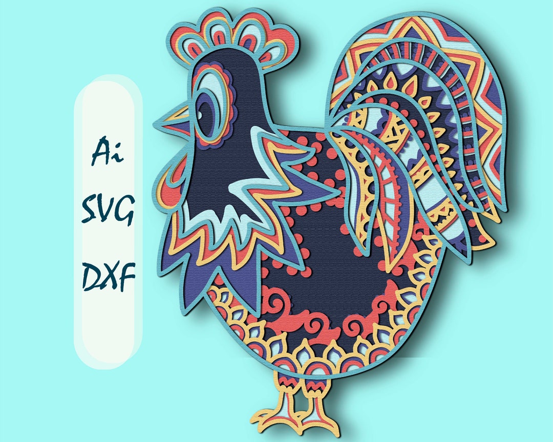 Rooster Multilayer SVG/ Rooster Cnc Cut/ Thanksgivin Multilayer ...