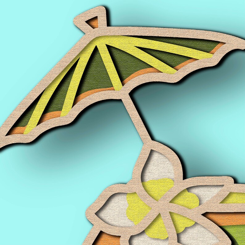 Cocktail Svg 3d Layer/ Cocktail 3D Mandala/ Cocktail Paper - Etsy