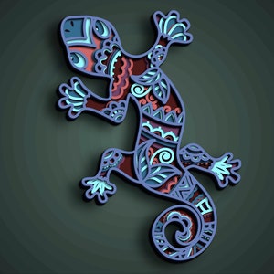 Lizard Multilayer SVG/ Lizard Shadow Box/ Lizard Paper Cut/ Plywood Cut ...