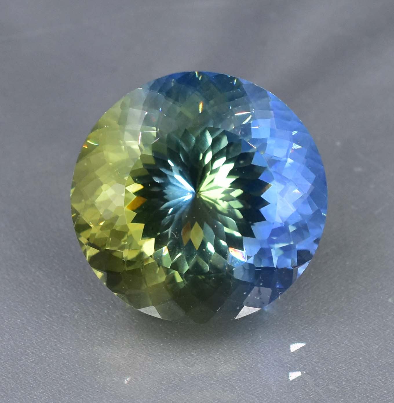 HUGE Flawless 54.10 Ct Natural Bi-color Ceylon Parti Sapphire Round Cut ...