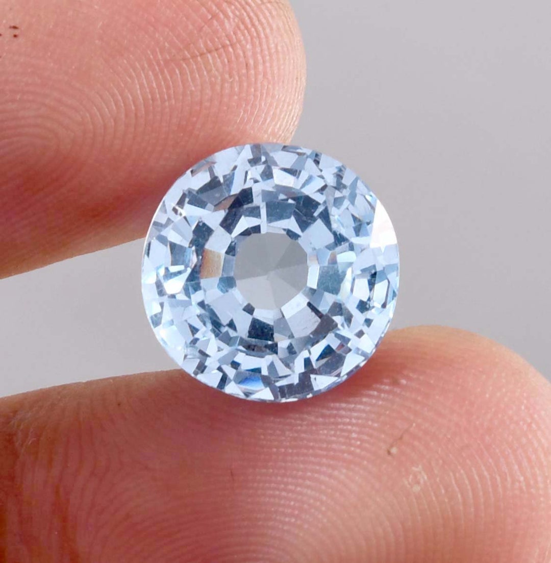 10 X 10 MM 100% Natural Sky Blue Aquamarine 5.80 Ct Loose Round Cut ...