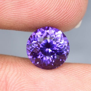 3.45 Ct Natural Purple Blue Taaffeite Sapphire Round Cut Loose Gemstone ...