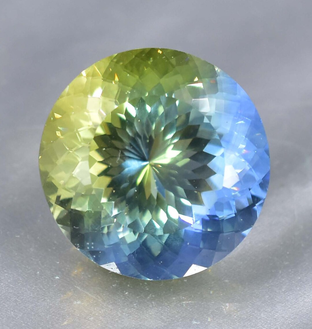 HUGE Flawless 54.10 Ct Natural Bi-color Ceylon Parti Sapphire Round Cut ...