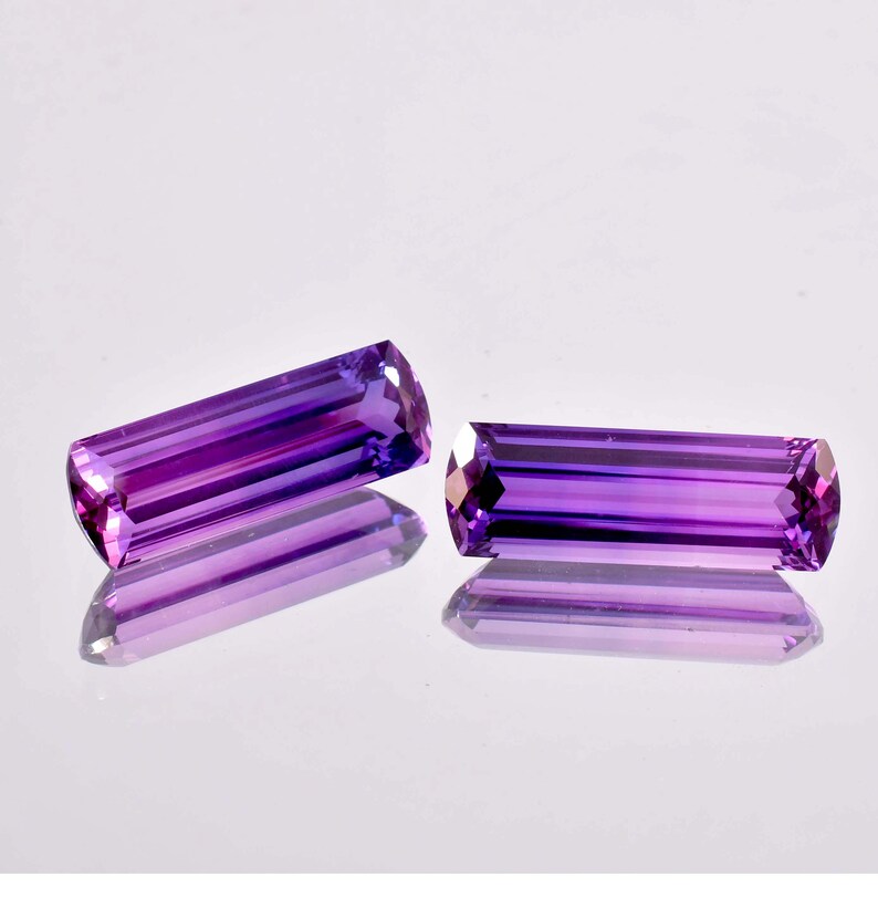 1 Pair AAA Flawless Bi-color Purple Blue Java Plum Sapphire Cushion Cut ...