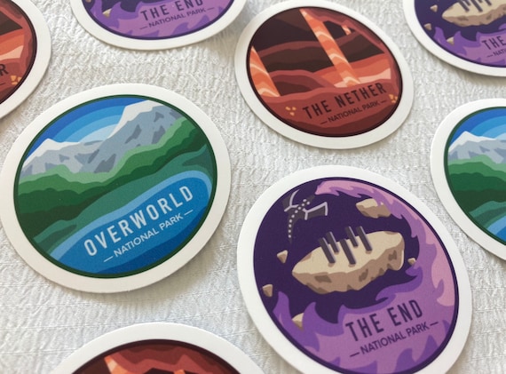 Minecraft World National Parks Matte Vinyl Stickers - Etsy