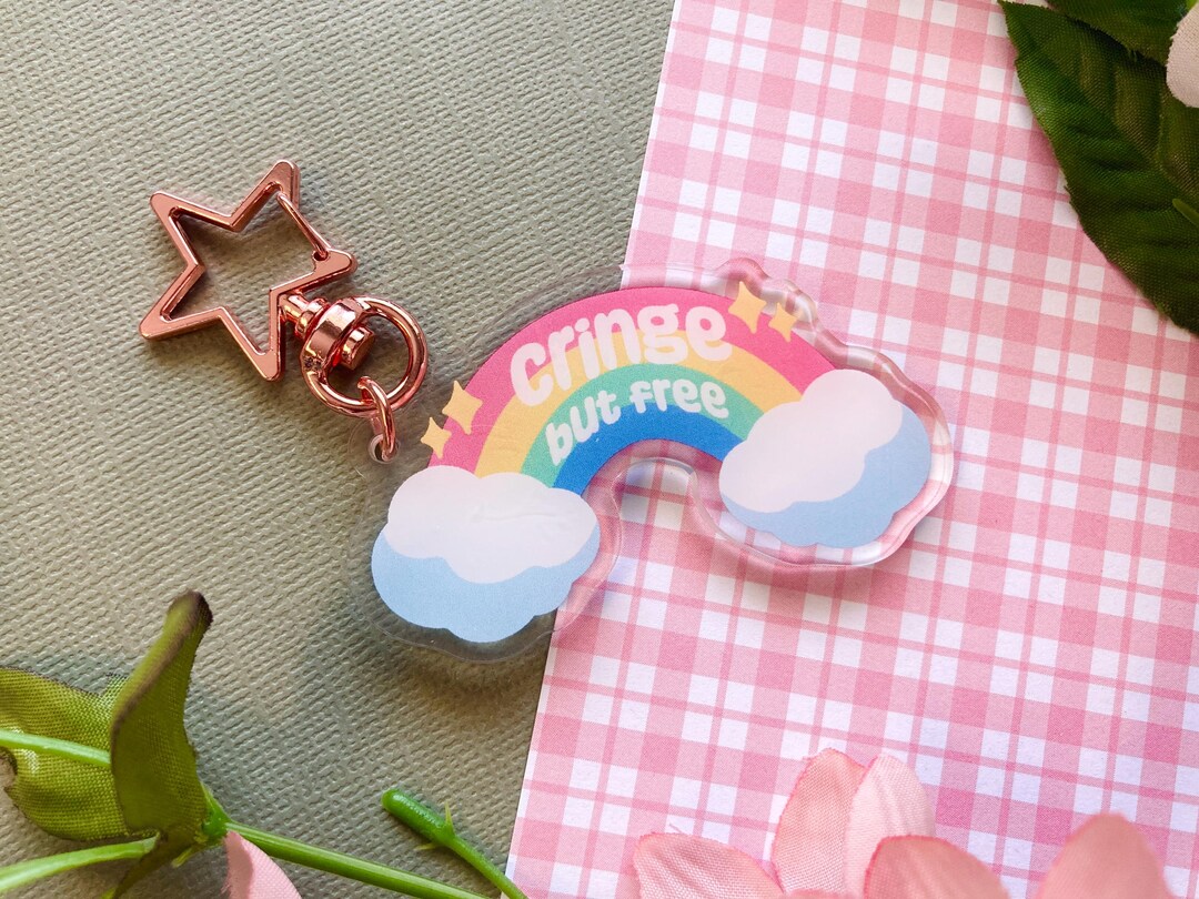 Cringe but Free Rainbow Double-sided Acrylic Keychains - Etsy