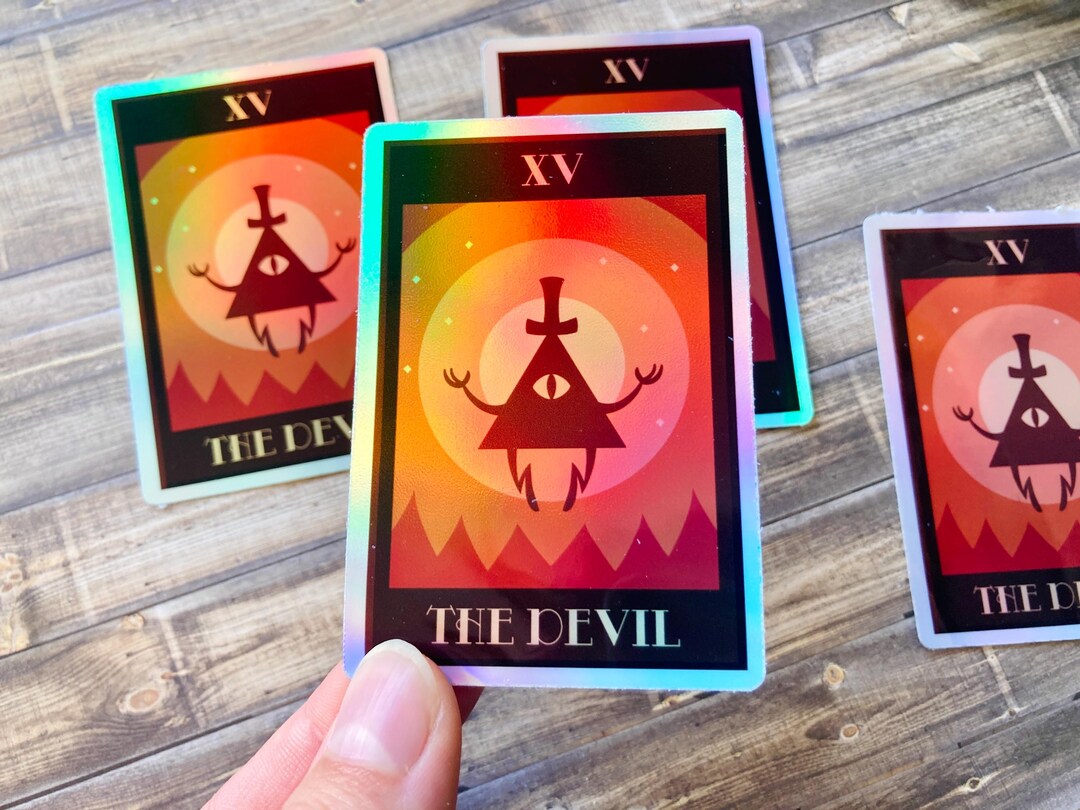 Bill Cipher Tarot | Gravity Falls Holographic Sticker - Etsy