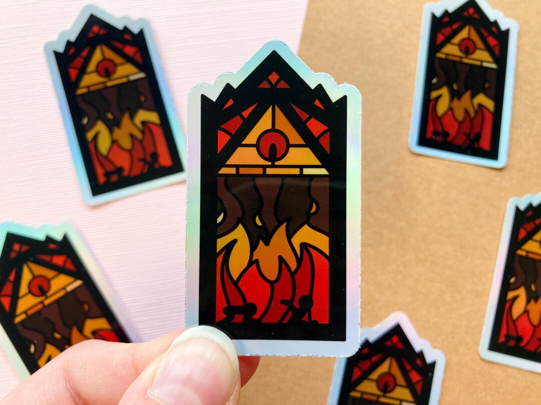 Bill Demon Stained Glass Holographic Vinyl Stickers - Etsy