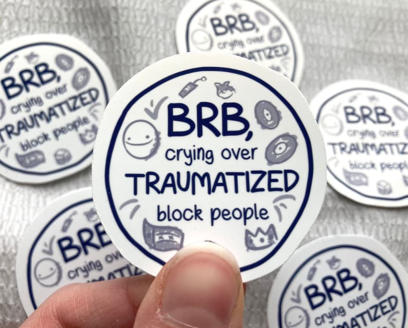 BRB Crying Over Block People Sticker - Dream SMP Vinyl Sticker - Etsy